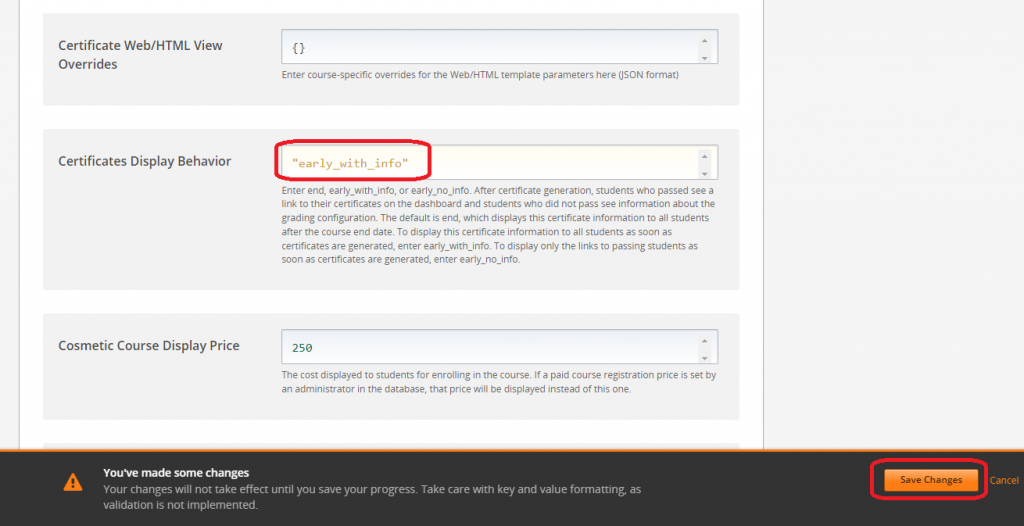 Setting Up a Certificate in Open edX Platform